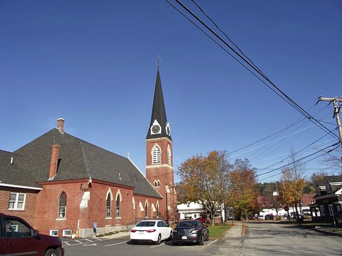 Another angle on that magnificent church steeple&mdash;Farmington's unofficial compass point. When retirement funds need stretching, views like this come standard.