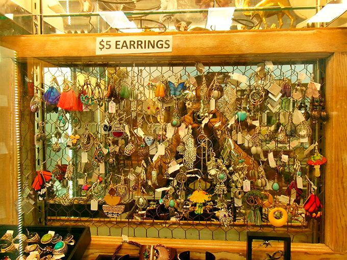 A treasure chest of $5 earrings that proves style doesn't need a hefty price tag. Each pair tells a different story, from bohemian to classic.