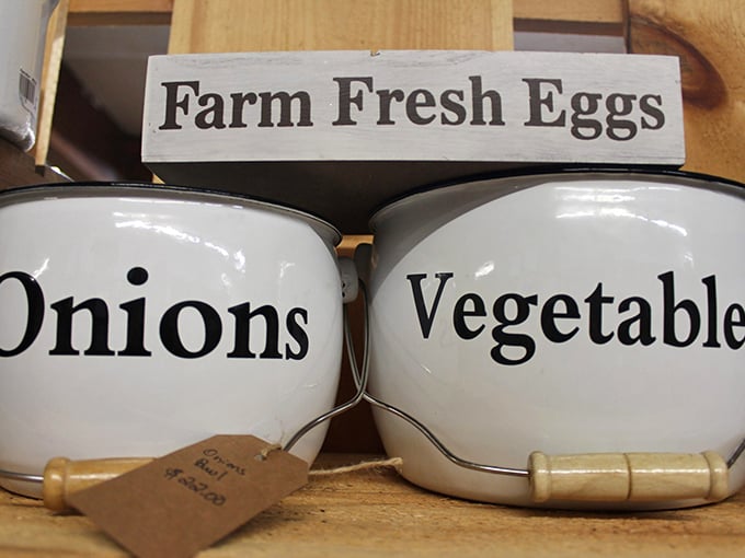 Farmhouse chic before it was trending! These enamel containers would make Joanna Gaines drop everything and reach for her wallet.