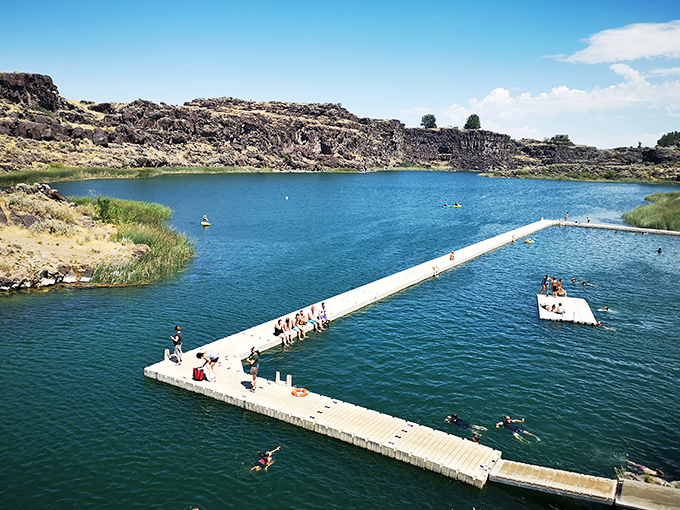 Summer's perfect playground where the brave leap from floating docks. When temperatures climb, locals know exactly where to cool off.