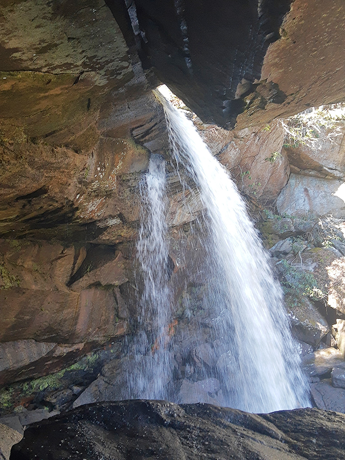 Looking up at Eagle Falls from below&mdash;where water has been sculpting its masterpiece with the patience only nature can afford.