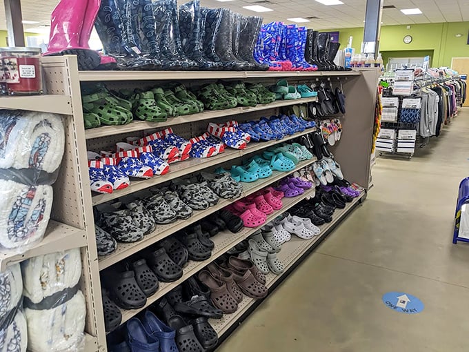 Footwear organized by size means finding shoes that fit without playing archaeological dig in a pile.