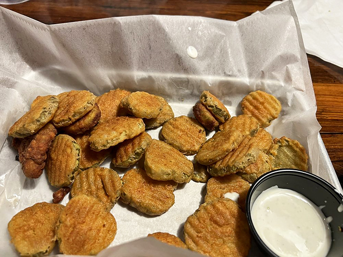 Fried pickles: where tangy meets crunchy in a Southern love story that's been making taste buds swoon for generations.