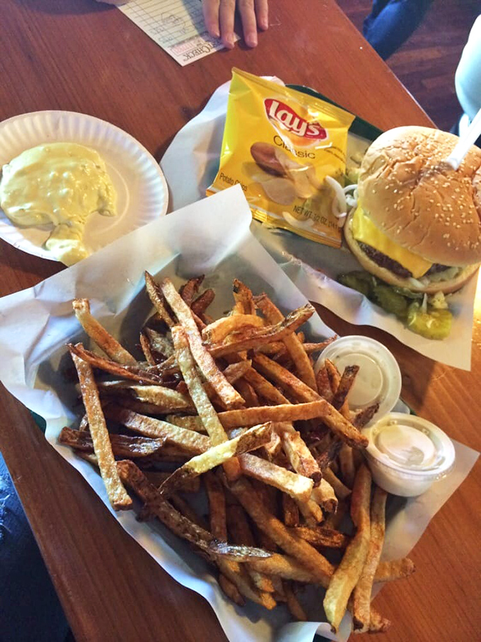 Hand-cut fries with personality&mdash;some crispy, some tender&mdash;served with dipping sauces that make sharing an exercise in strategic negotiation.