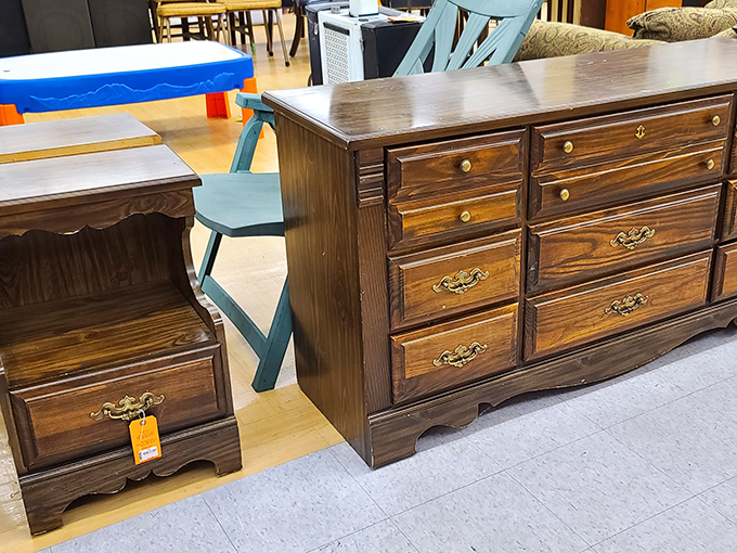 Solid wood furniture with stories to tell. These drawers have seen things, but they're ready for a new chapter in your bedroom.