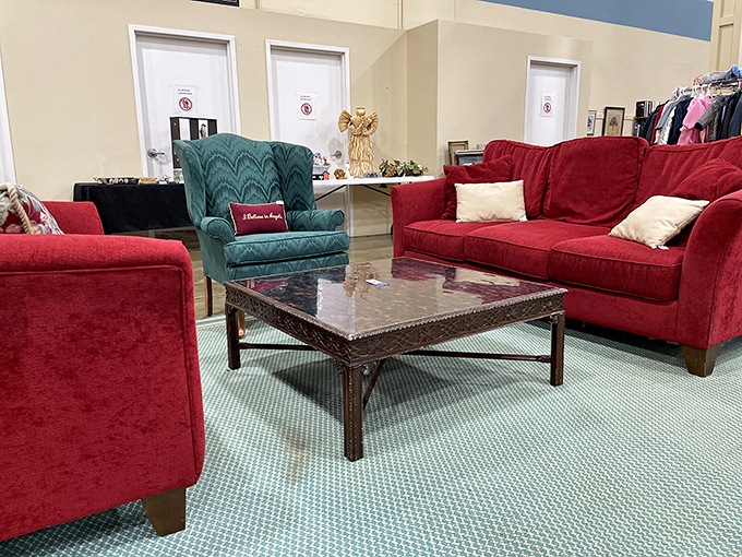 Living room furniture arranged like a cozy stage set, just waiting for its next starring role.