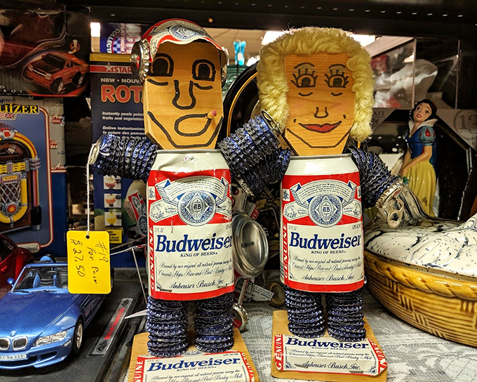 Beer mugs and wine glasses stand ready to serve, having already toasted countless celebrations throughout their long and storied lives.