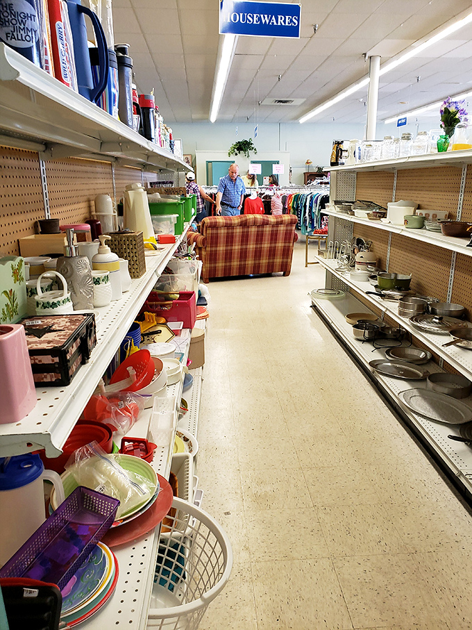 Housewares aisle: where your kitchen dreams come true without emptying your wallet. That cast iron skillet has decades of meals left to give.