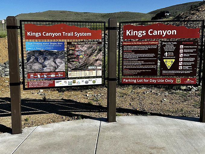 Information central: where trail maps meet reality. The moment you realize your "quick hike" might be more ambitious than originally planned.