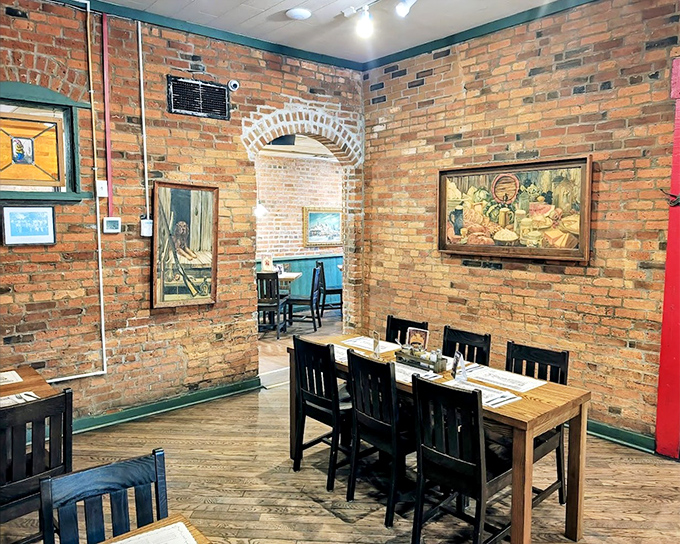 Exposed brick walls tell stories while wooden tables invite you to create your own. This isn't manufactured charm&mdash;it's the real deal. 