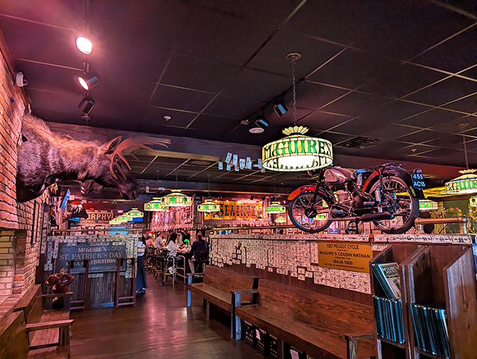 Where motorcycles and conversations flow freely. Every corner of McGuire's interior tells a story&mdash;or invites you to create one.