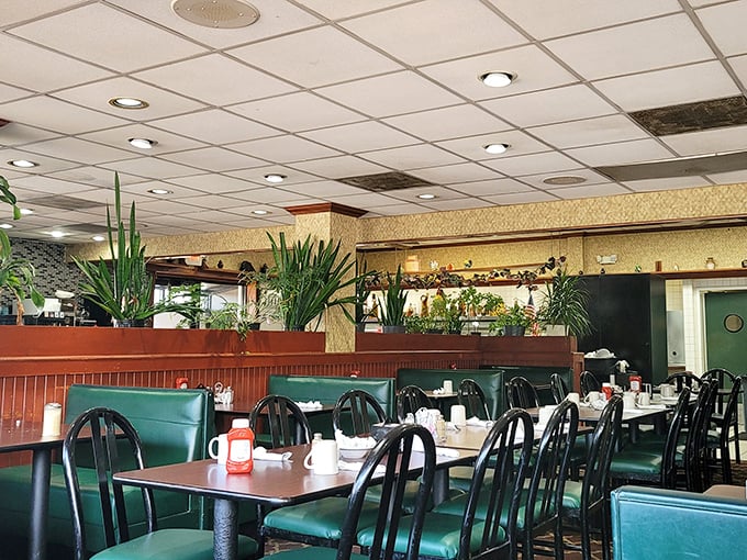 The dining room at Dianna's feels like a time capsule of classic Americana &ndash; where houseplants thrive and conversations flow as freely as the coffee.