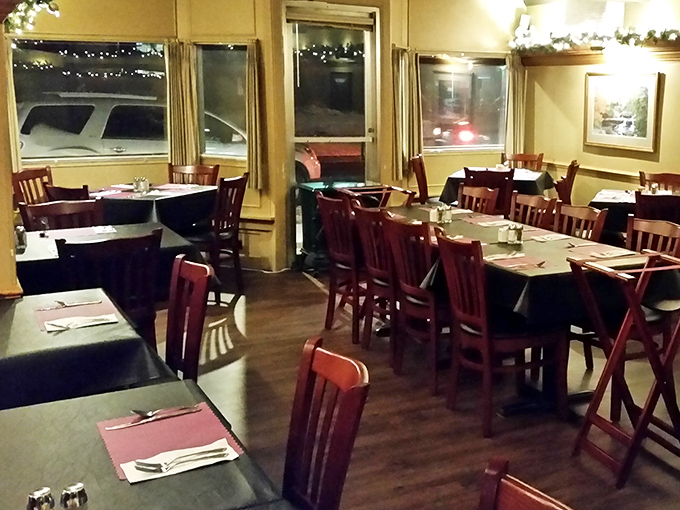 Classic wooden chairs and tables that have supported thousands of satisfied diners – furniture that knows its supporting role in the food drama.