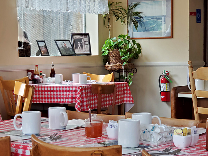 Lace curtains and wooden chairs create that homey feeling you just can't manufacture&mdash;only earn through genuine hospitality.
