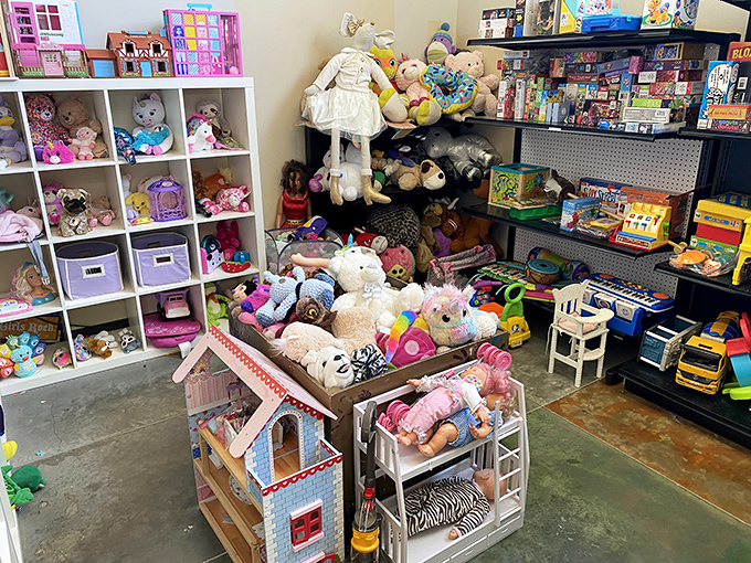 Stuffed animals and dollhouses create a wonderland for little imaginations. Childhood dreams at playground prices &ndash; no assembly required!