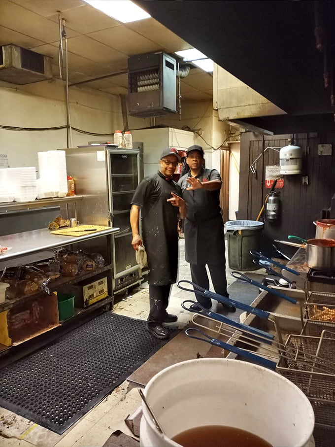 Where the magic happens. Every great barbecue joint has a kitchen that looks exactly like this&mdash;well-used and wisdom-filled.