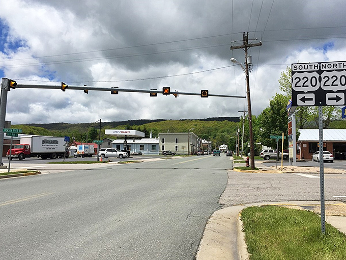 One stoplight town? Try no stoplight town &ndash; Monterey's main intersection moves at the pace of conversation.