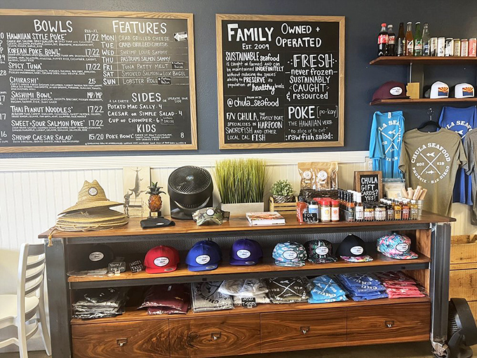 Merchandise corner for when you need to broadcast your newfound seafood obsession to the world.