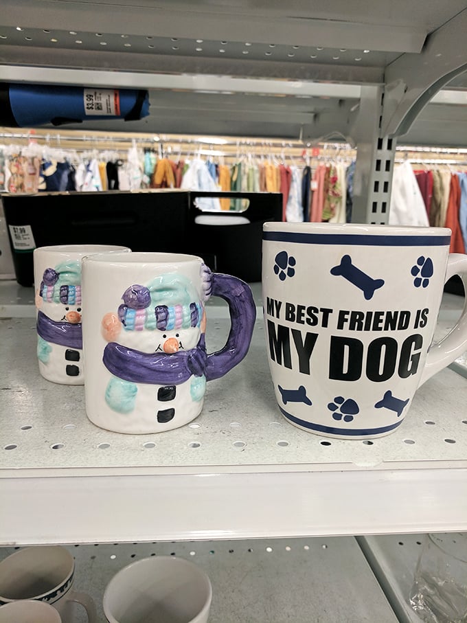 Mugs that tell stories&mdash;from snowmen with questionable design choices to bold declarations of canine friendship.