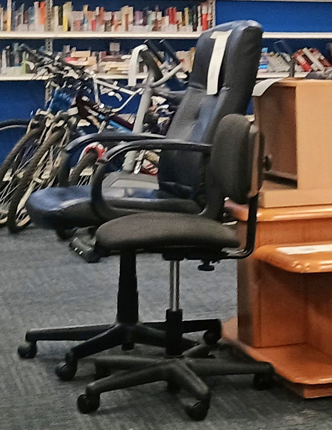 Office chair or throne of contemplation? For someone, this seat will become command central of their next great idea.