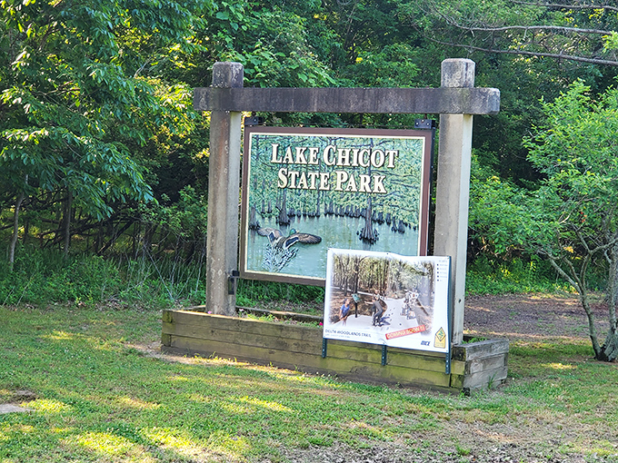 The entrance sign promises adventure while keeping it humble. Like a good host who knows they've got something special but doesn't need to brag.