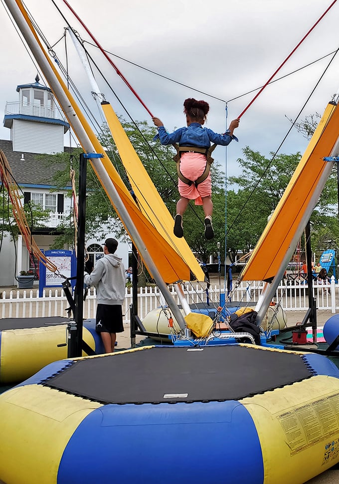 Bungee jumping for the junior shoppers &ndash; because kids need entertainment while parents debate whether they really need another casserole dish.