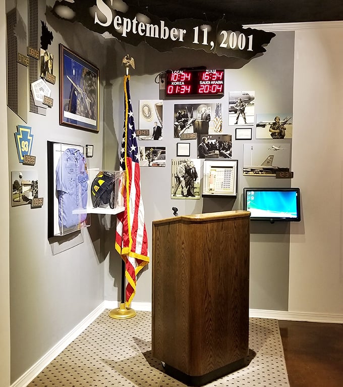 A sobering reminder of how quickly the world changed. This 9/11 memorial captures the moment when America's military mission transformed forever.