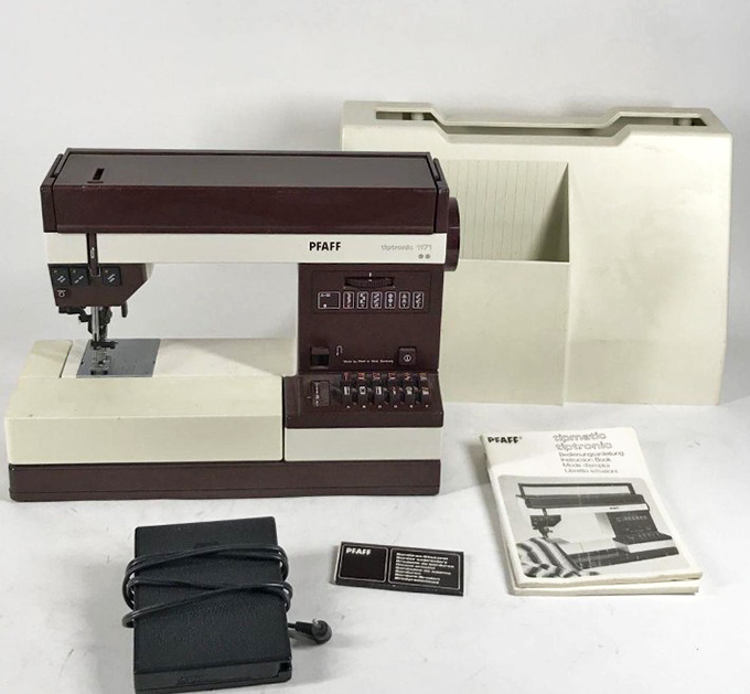 German engineering at thrift store prices&mdash;this Pfaff sewing machine comes complete with manual and possibilities for creative projects.