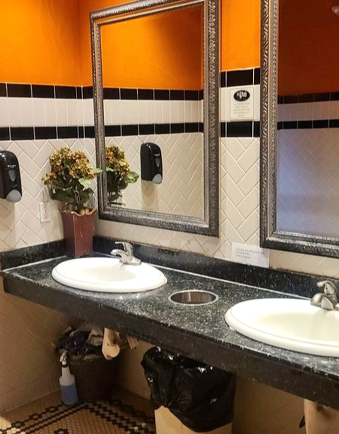 Even the restroom has British charm. If you find yourself taking design notes in a bathroom, you know the place is special. 