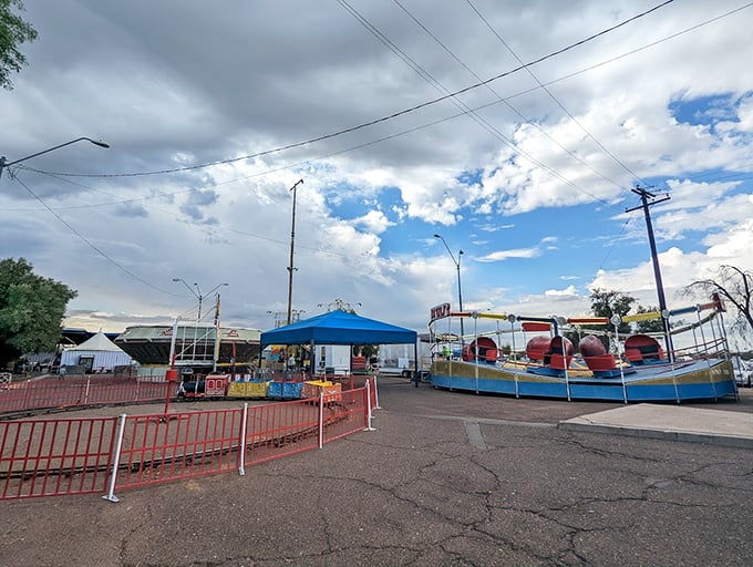 Family fun beyond the bargains! Carnival rides offer a perfect break from shopping, proving the Park 'n Swap delivers entertainment for all ages.