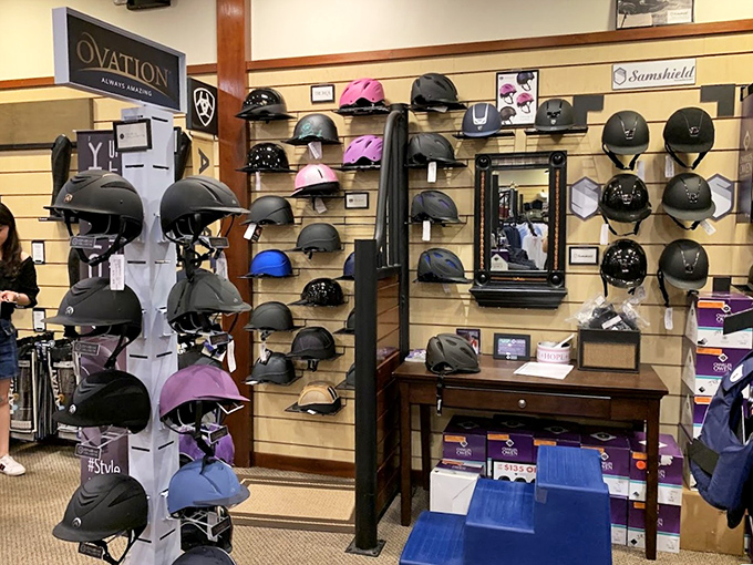 Equestrian headgear heaven! From sleek black velvet to sassy pink, these helmets are ready for their Kentucky Derby moment. 