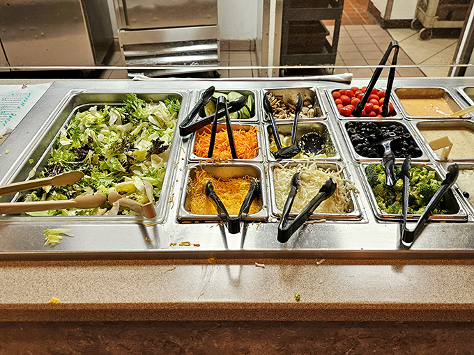 A salad bar that respects your choices. Fresh ingredients waiting to become supporting actors in your personal food narrative.