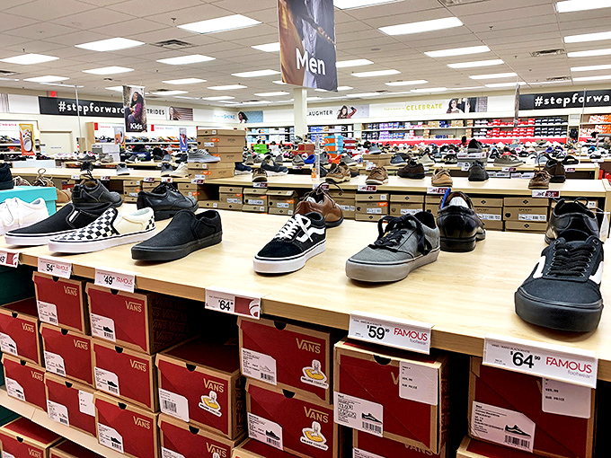 Sneaker heaven for the budget-conscious foot. Each price tag tells a story of what might have been at full retail.