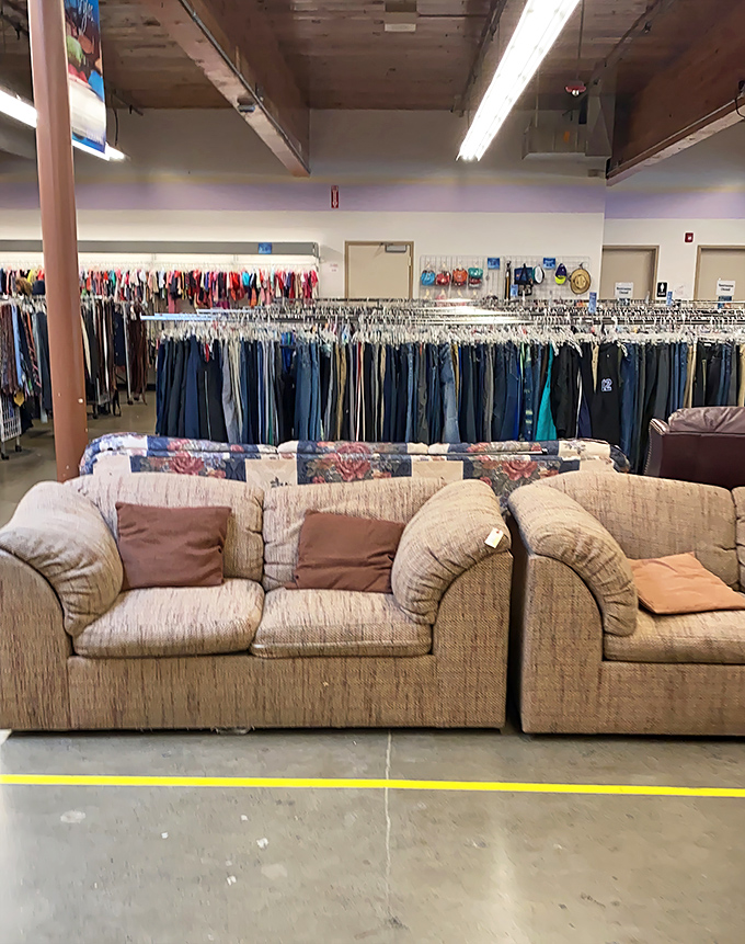 Sofa archaeology at its finest&mdash;these cushions have supported countless movie nights and family gatherings before awaiting their next chapter.