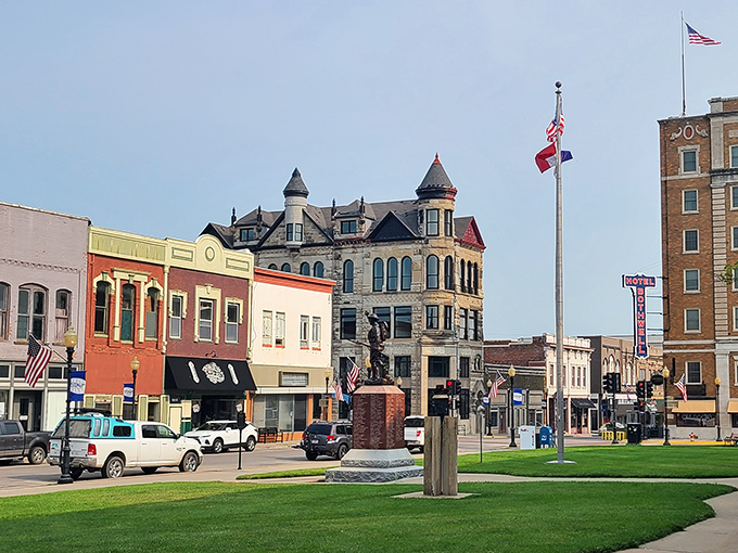 Downtown Sedalia's colorful storefronts create a vibrant town square that feels like Main Street USA without the Disney admission price.