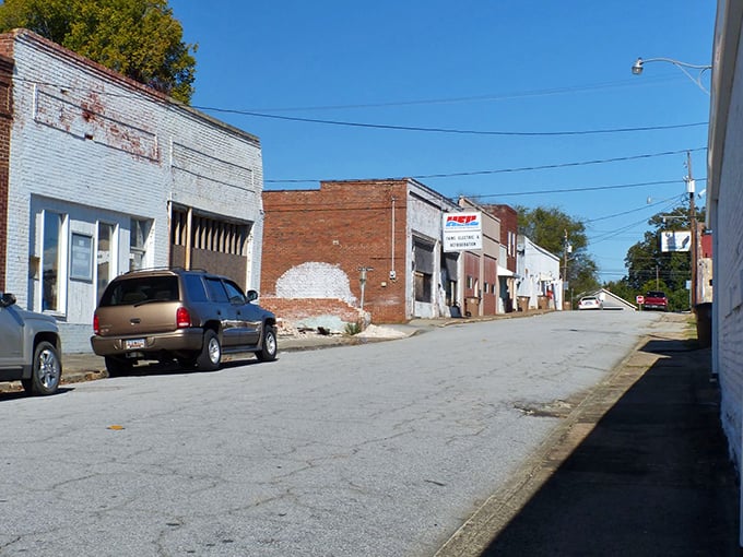 Side streets reveal Whitmire's unvarnished character, where practical necessity meets small-town charm without trying to impress anyone.