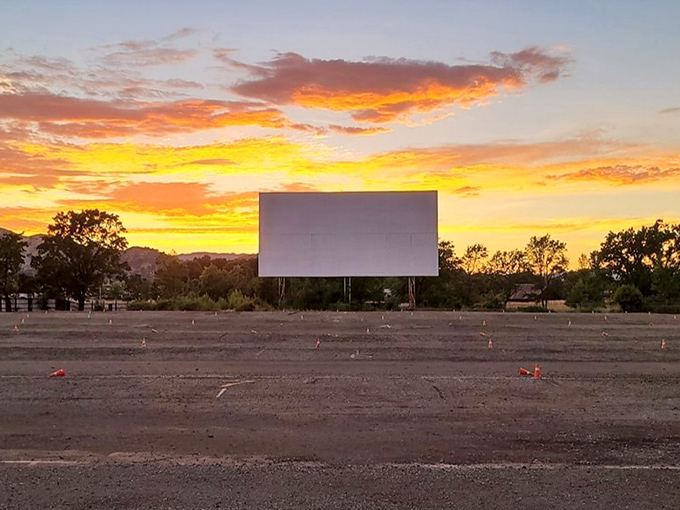 Nature puts on its own spectacular show before the feature presentation, painting the sky in hues no Hollywood special effects team could match.