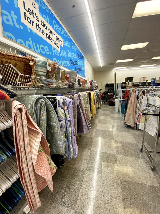 "Reduce, Reuse, Repeat" isn't just a slogan here&mdash;it's fabric salvation in a world of fast fashion.