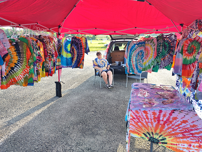Tie-dye central! The 1960s never left&mdash;they just relocated to this colorful corner of Kentucky's most vibrant marketplace.