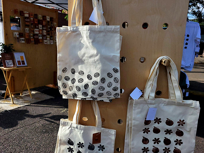 Canvas totes that make plastic bags hang their heads in shame. Simple, sustainable, and sporting playful designs that make grocery shopping feel like an act of rebellion.