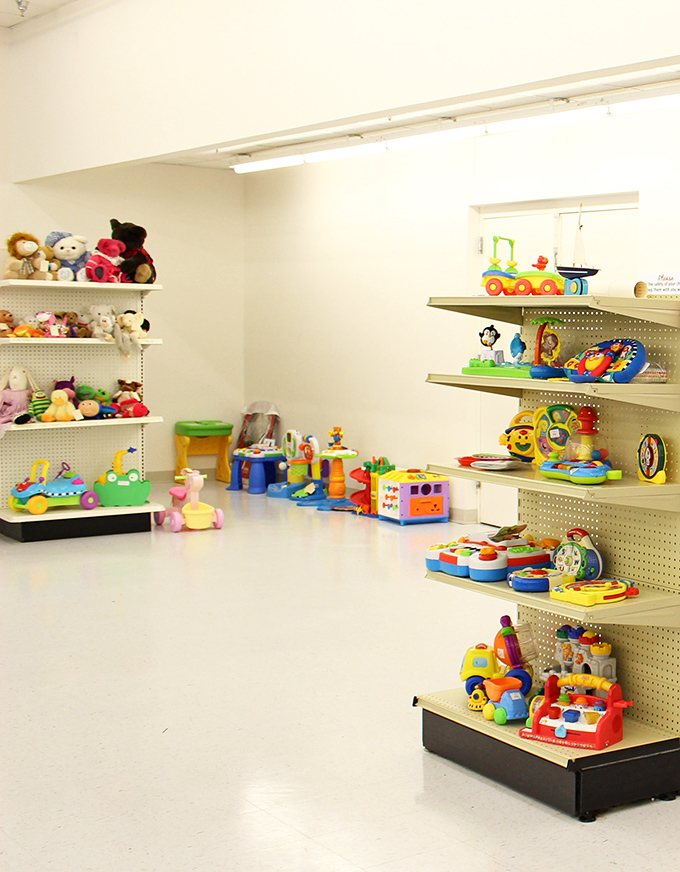 The toy section is so pristine and organized, it looks like the North Pole's quality control department on a particularly productive day.