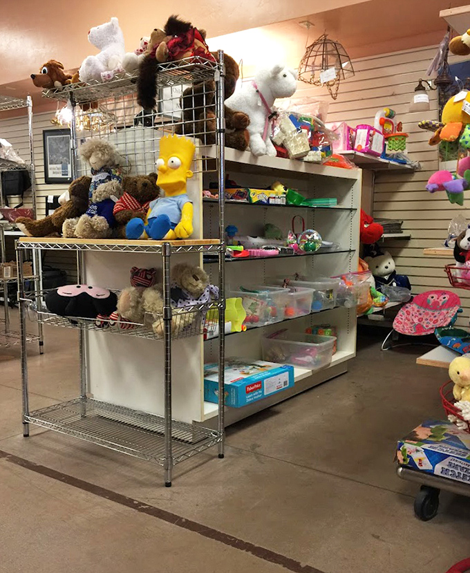 The toy section&mdash;where Bart Simpson and teddy bears form unlikely friendships while waiting for new homes. Childhood nostalgia at bargain prices.