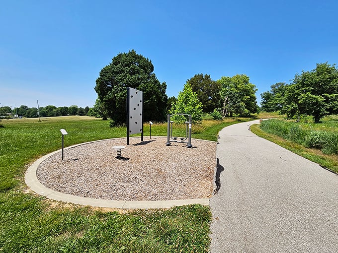 Fitness meets frugality on Jasper's well-maintained trails, where outdoor exercise equipment offers gym-quality workouts with nothing but blue sky overhead.
