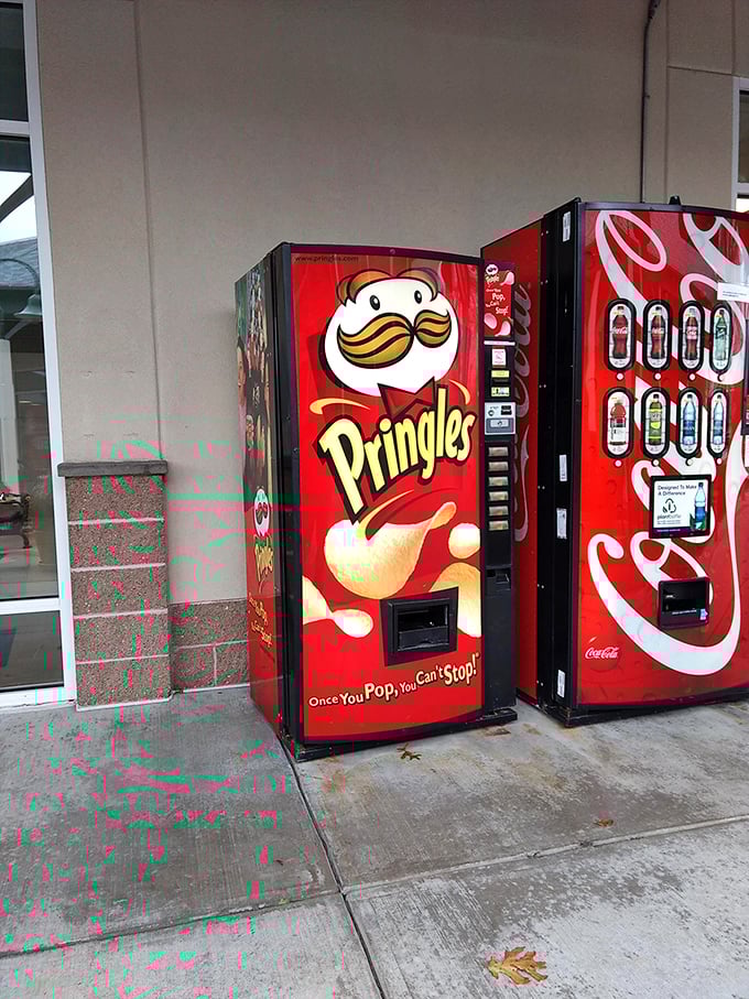 Even vending machines get the premium treatment at Westbrook. When shopping fatigue hits, sometimes salvation comes in a cylindrical potato chip container.