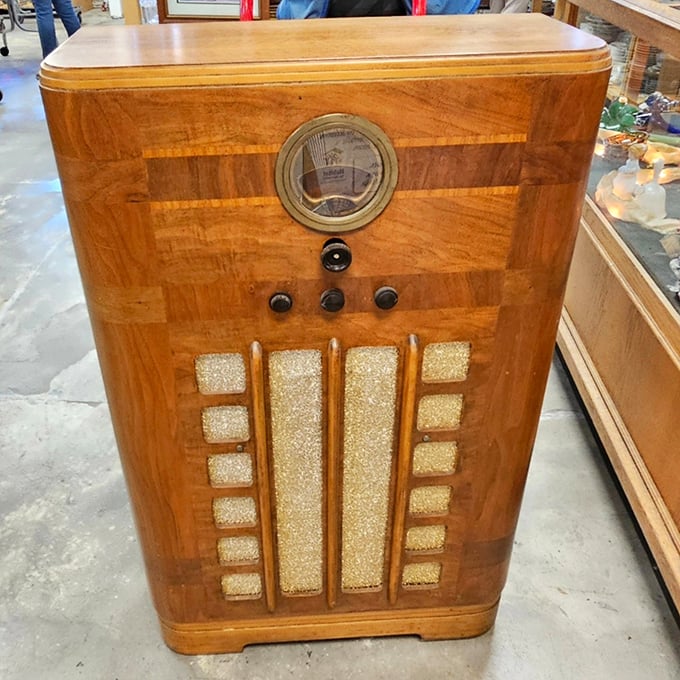 Before Spotify, this vintage console radio was how families gathered for entertainment. Now it's a statement piece with stories to tell.