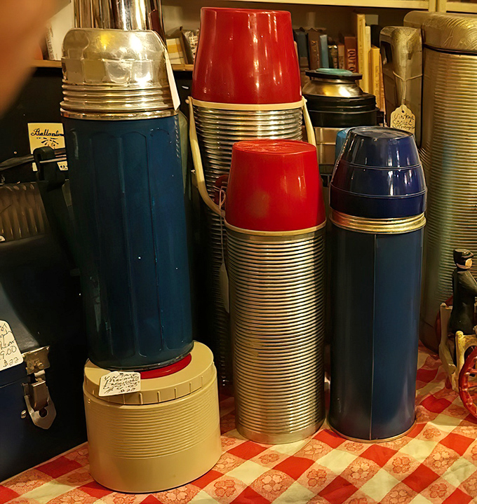 The golden age of keeping things hot (or cold)! These vintage thermoses once fueled construction workers, picnickers, and Sunday football fans.
