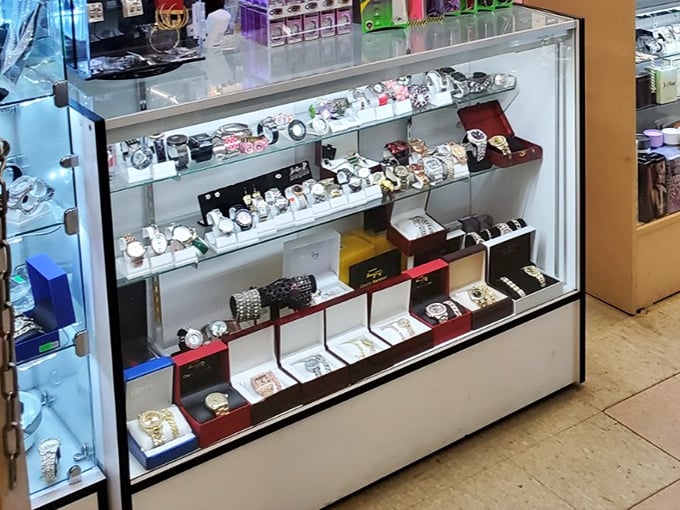 Time stands still in the watch display case, where vintage meets modern and every timepiece tells more than just the hour.