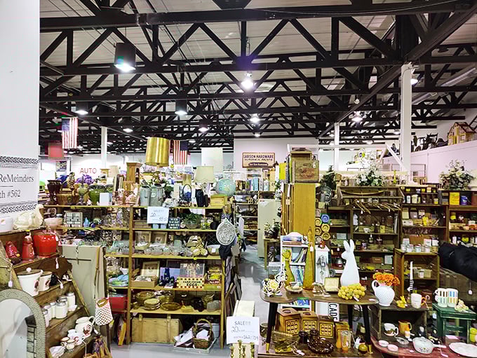 The vastness of 605 Antiques stretches toward the horizon. Like an archaeological dig of American domestic life, every shelf holds potential discoveries.