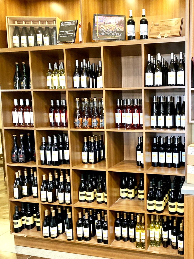 Wine library goals: Each bottle on these shelves tells a different story of Temecula's unique terroir and Callaway's winemaking philosophy.