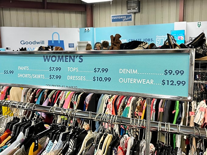 The price board that launched a thousand shopping sprees. At these rates, you can dress like you own a vacation home without actually needing to buy one.